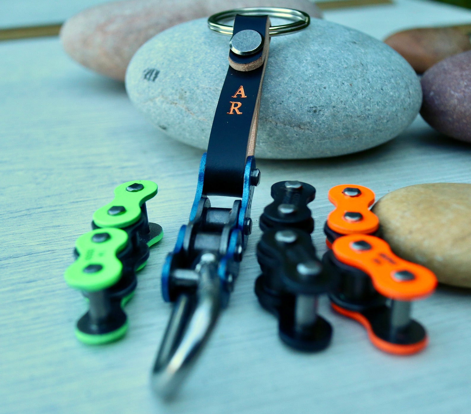 Personalised Motorcycle Chain Keychain - Recycled Bike Chain Keyring ...