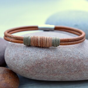 Rustic Natural Leather Bracelet, Rustic Bracelet, Custom Handmade ...