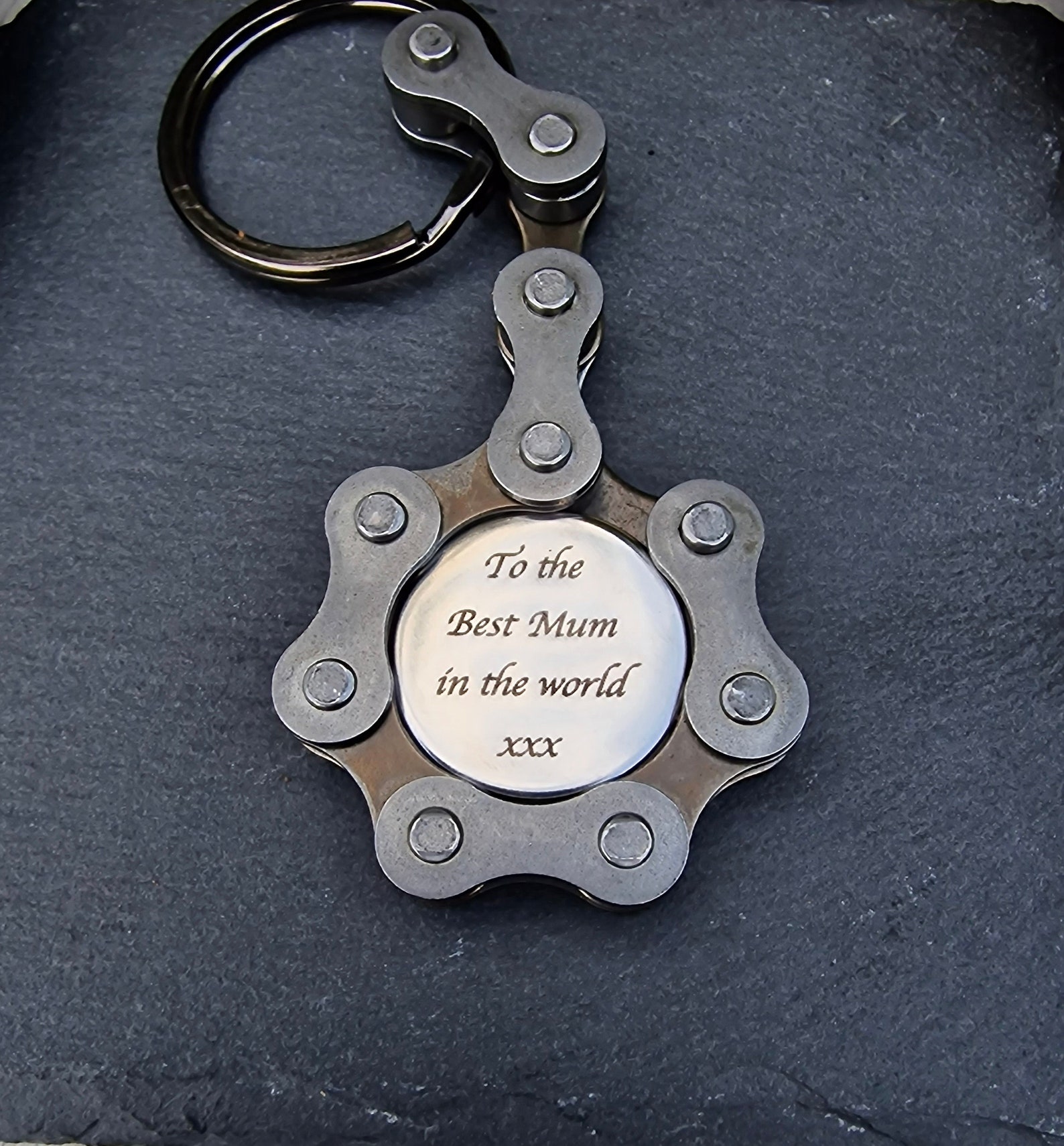 Personalised Bicycle Chain Link Keychain - Bike Chain Keyring - Gifts ...