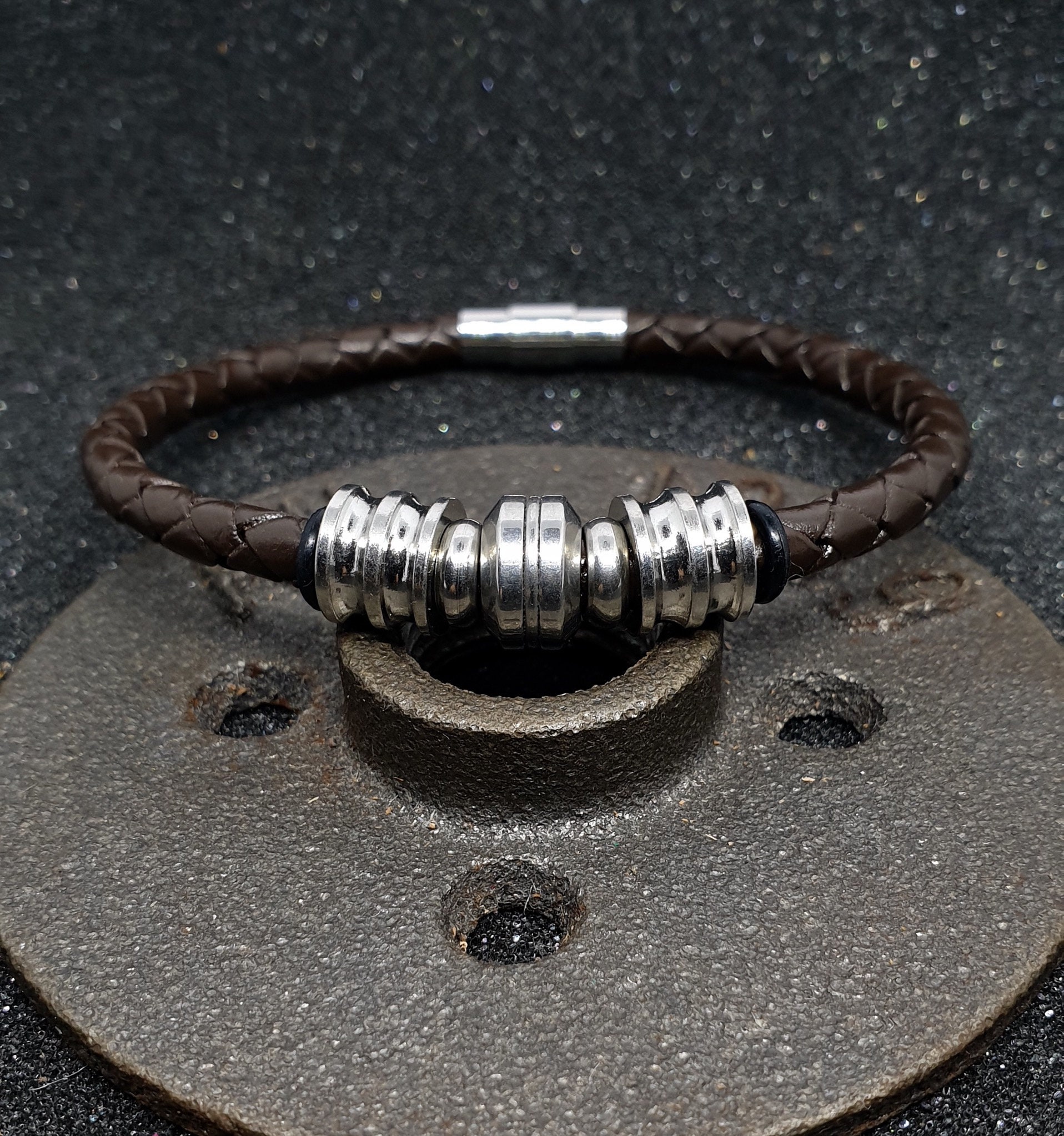 Braided Leather Bracelet Leather Anniversary Gift Leather | Etsy