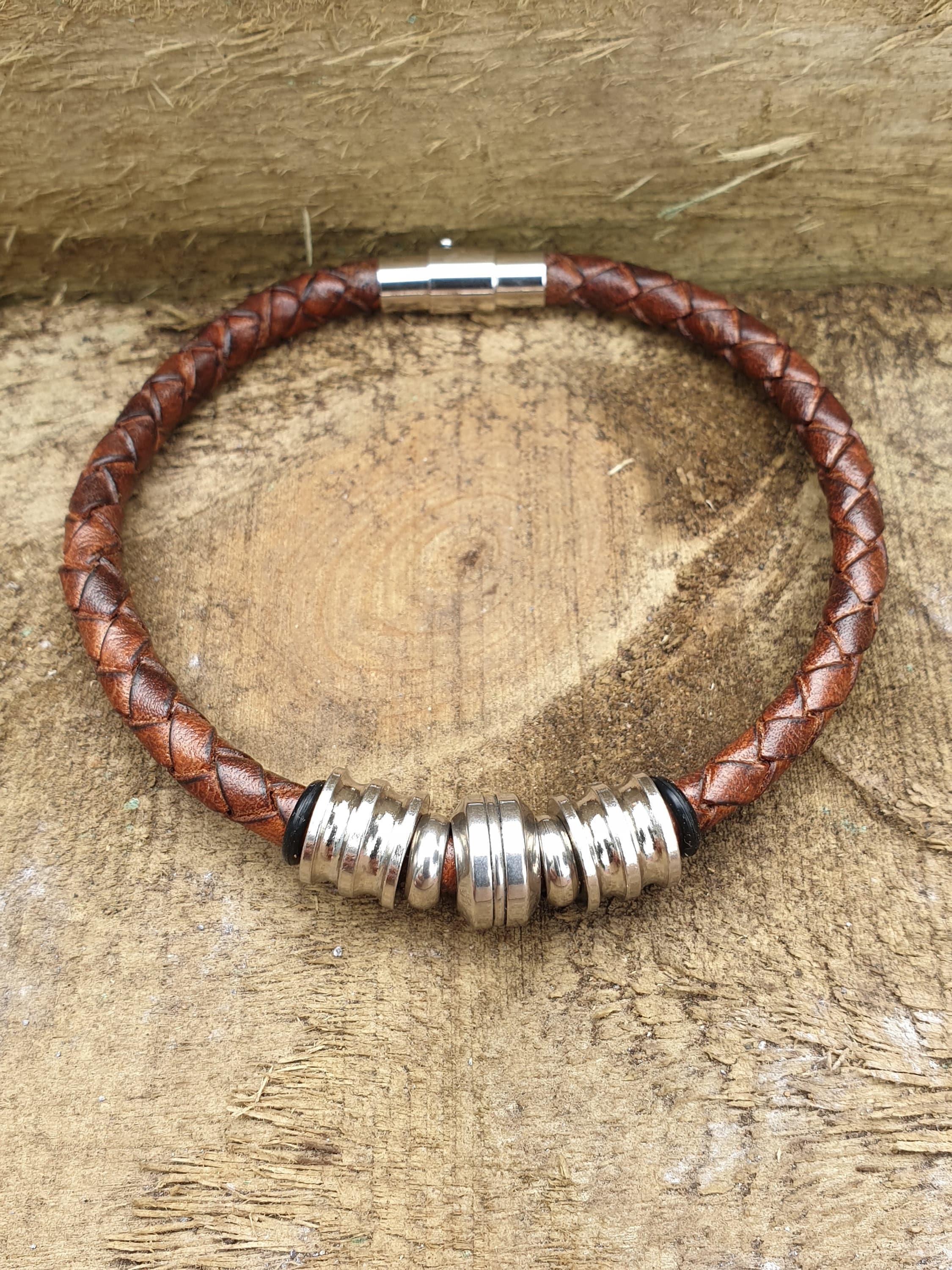 Braided Leather Bracelet Leather Anniversary Gift Leather | Etsy