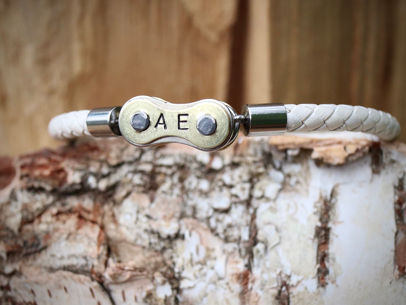 Personalised Braided Leather Bike Chain Bracelet. Cyclist | Etsy