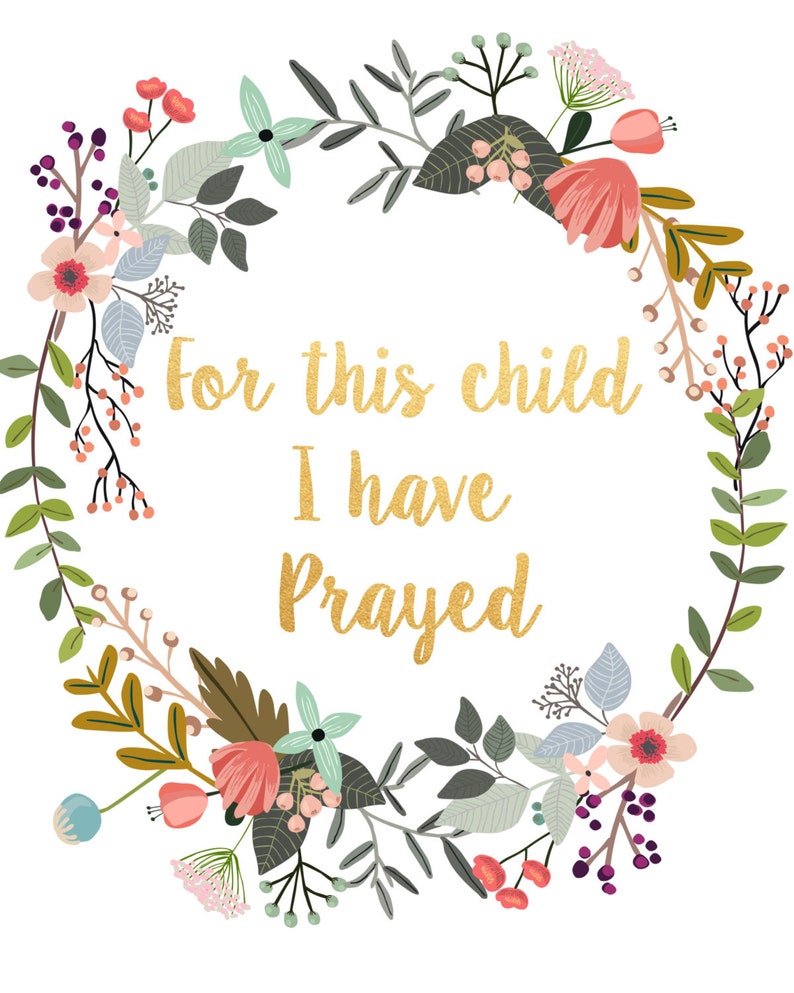 For This Child I Have Prayed Printable Art1 Samuel 1:27 | Etsy
