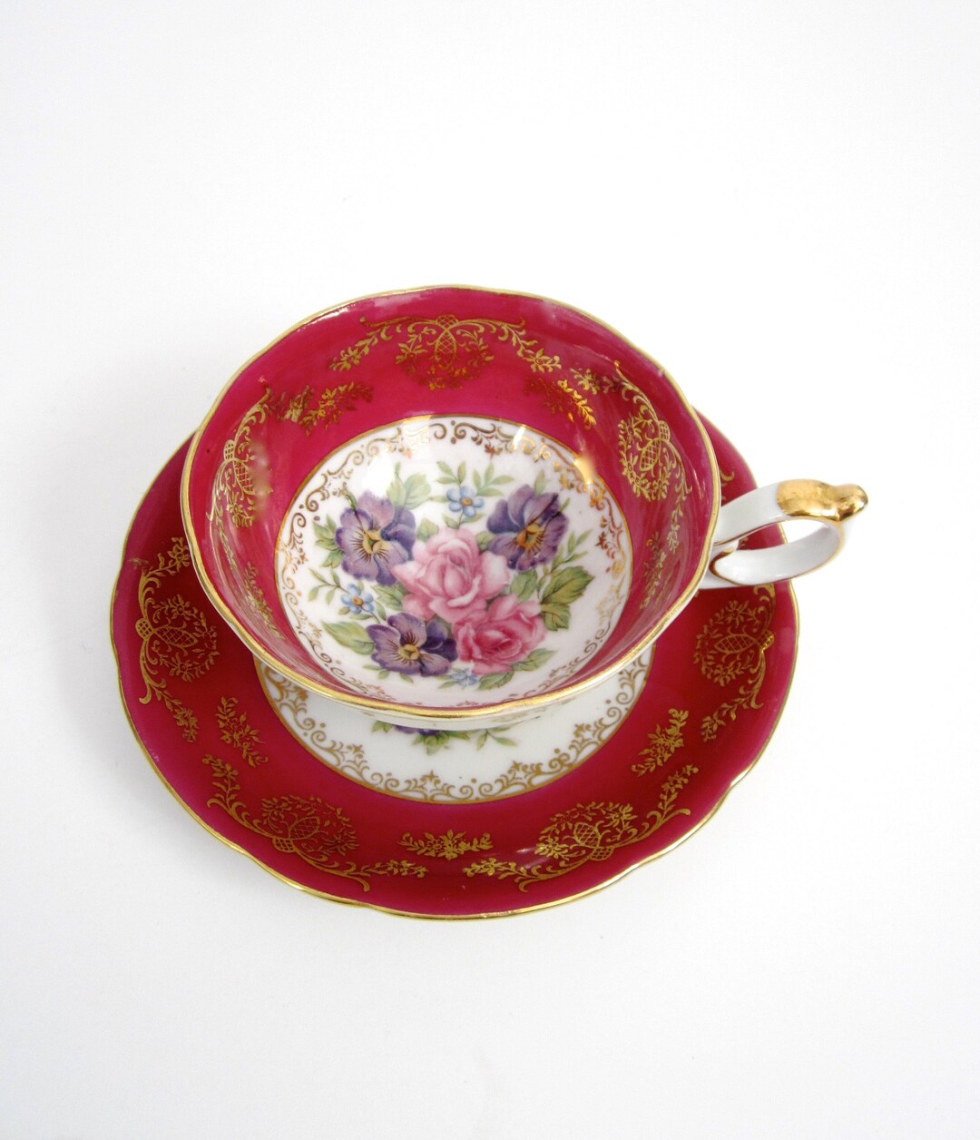 Shafford Tea Cup and Saucer Set Japanese Bone China Floral - Etsy