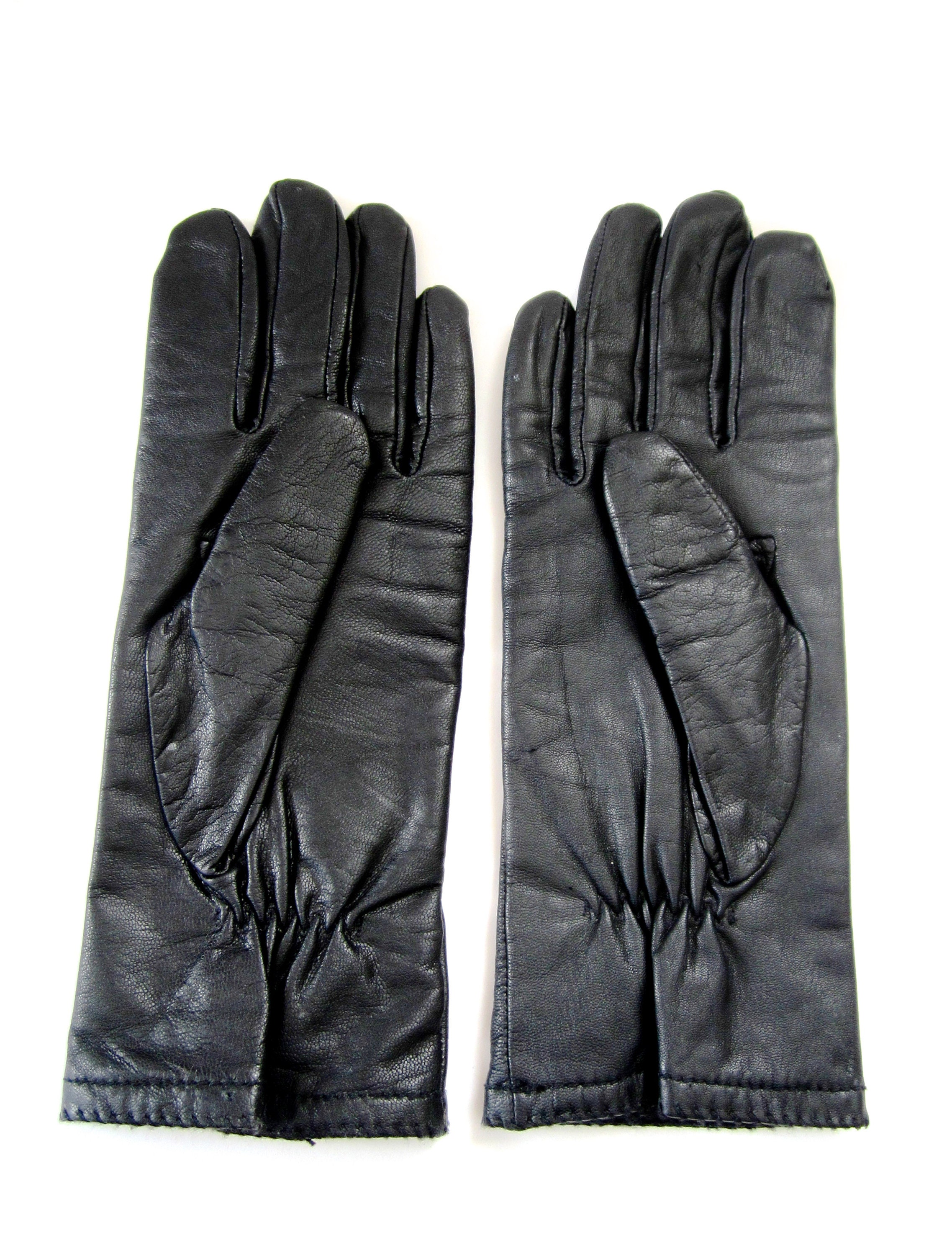 Black Leather Gloves, Vintage Leather Gloves, Leather Gloves, Black ...