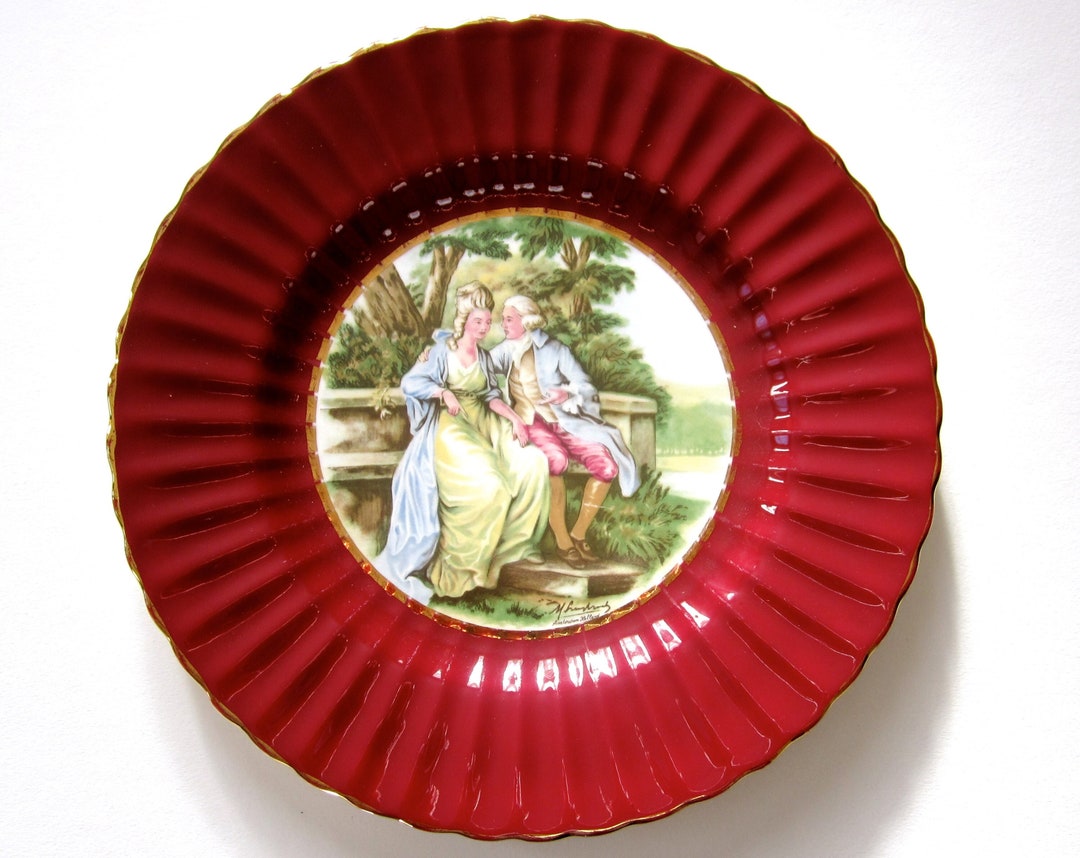 Wade England Plate, Vintage courting Couple Plate, Collectible Plate ...