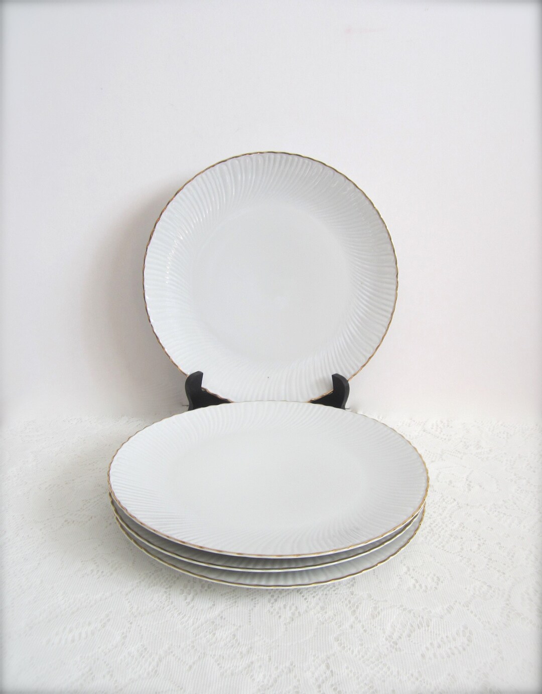 Set of 4 ARPO Dinner Plates, Romanian Fine Porcelain, Dinner Plates ...