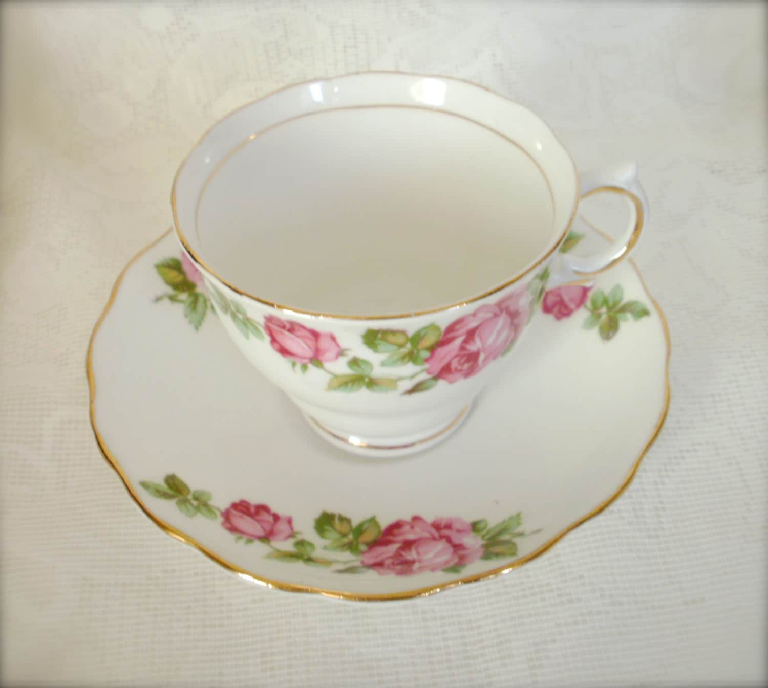 Colclough Bone China Teacup and Saucer Set, Vintage Colclough Bone ...
