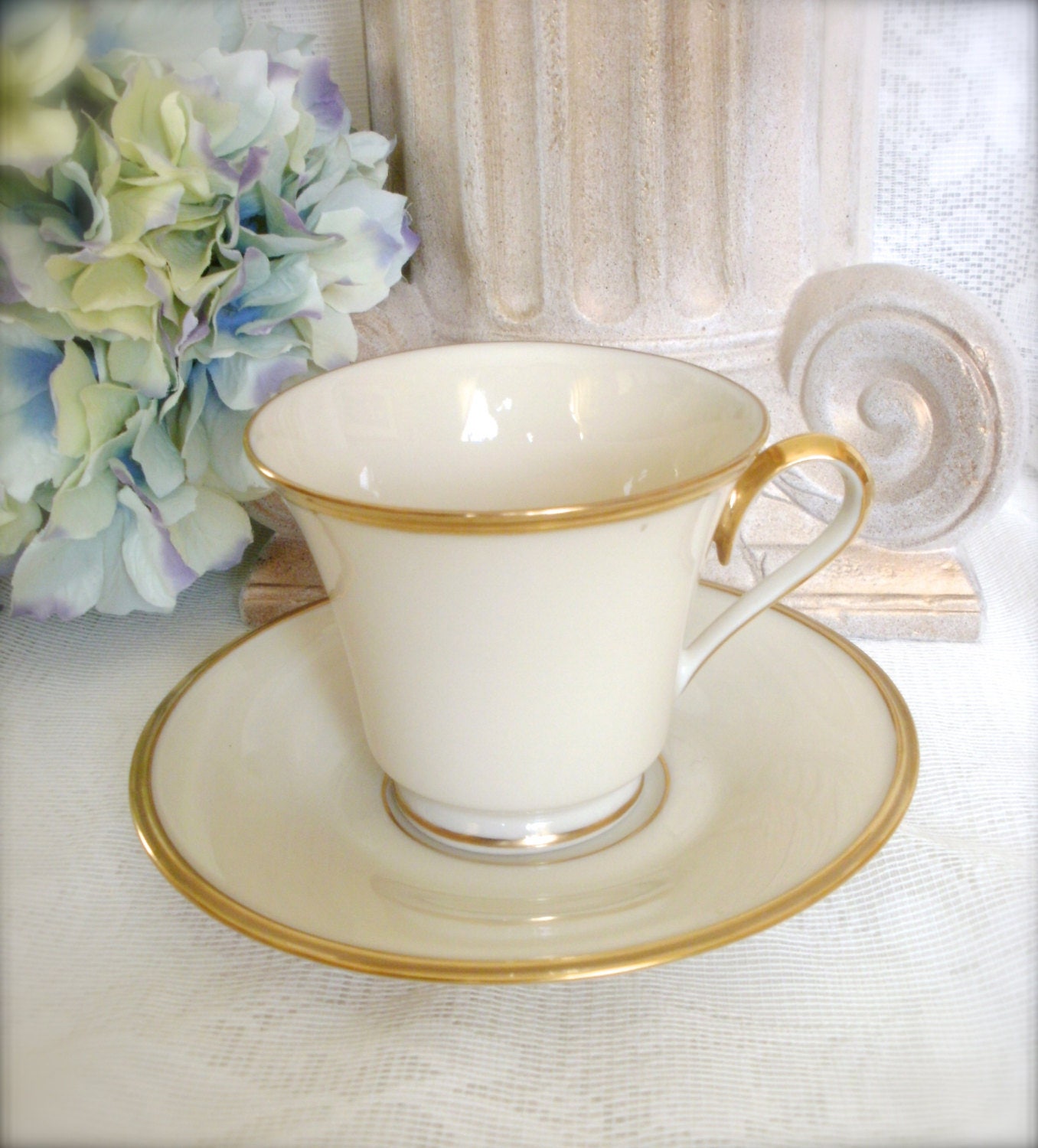 Lenox Tea Cup and Saucer ETERNAL Lenox Ivory Tea Cup and | Etsy