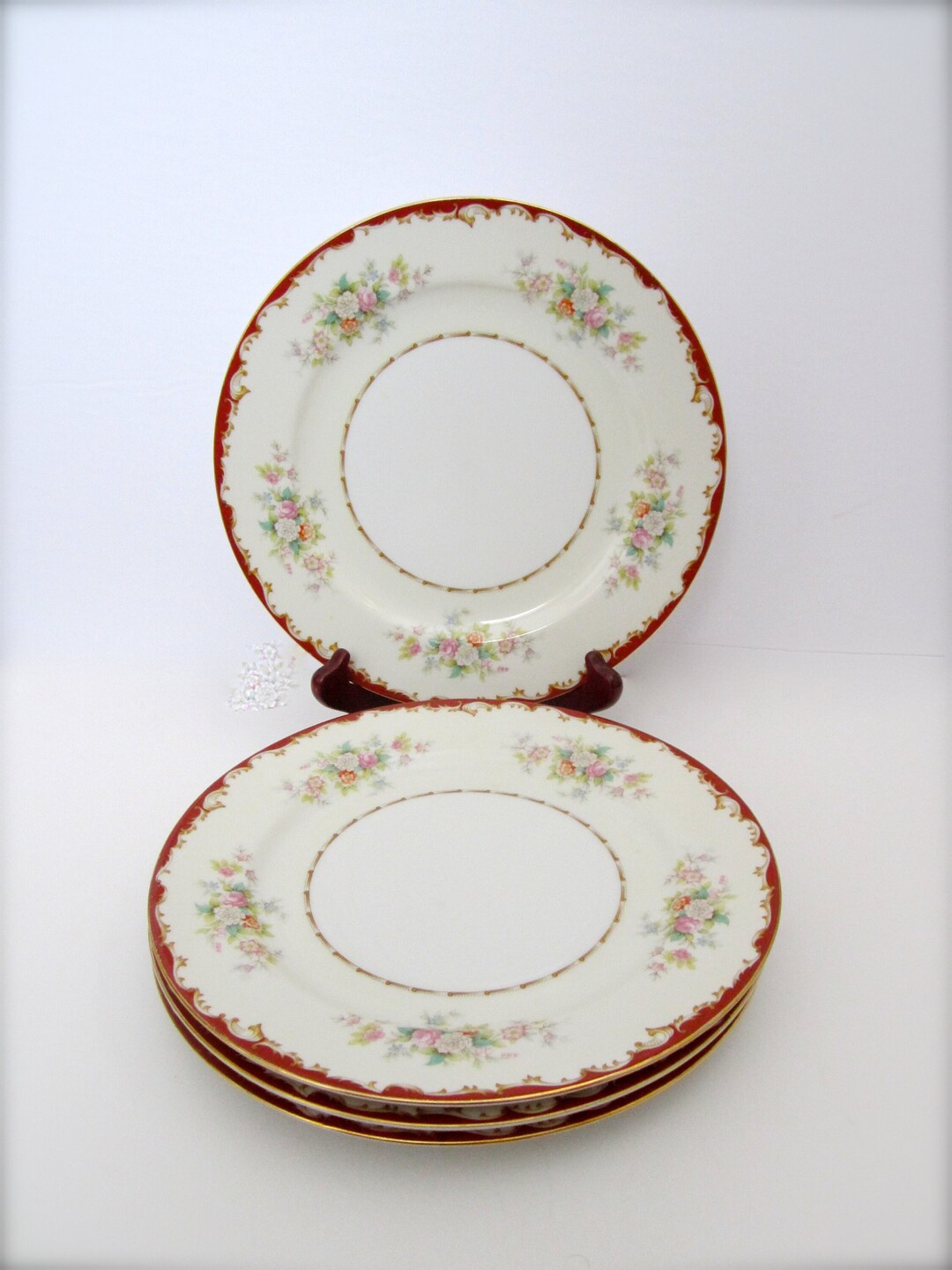 Set of 4 Noritake Dinner Plates, Vintage Noritake New Lock Pattern ...
