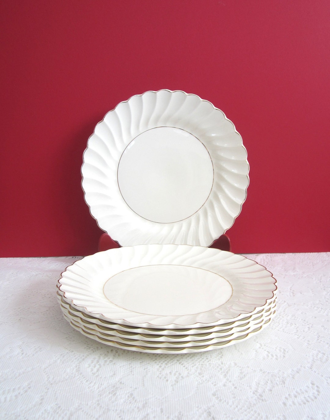 Set of 6 Myott Dinner Plates, Vintage Myott Staffordshire, Made in ...