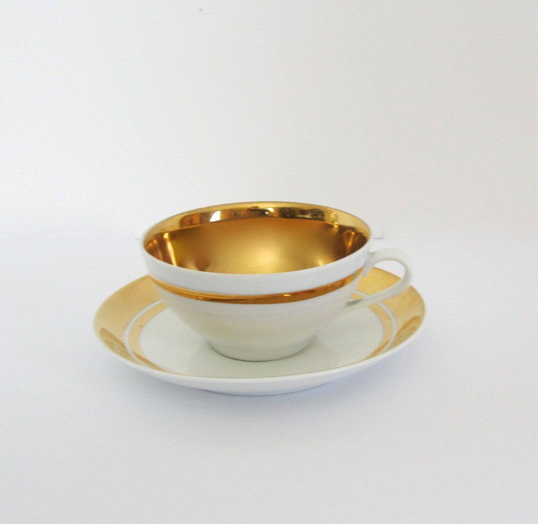 Wawel Teacup and Saucer, Vintage White & Gold Teacup Set, Made in ...