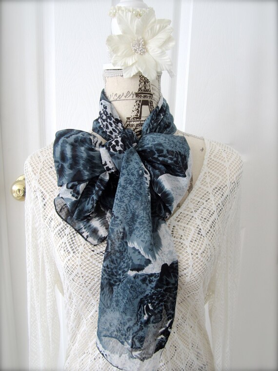 Womens long silk scarf - Gem