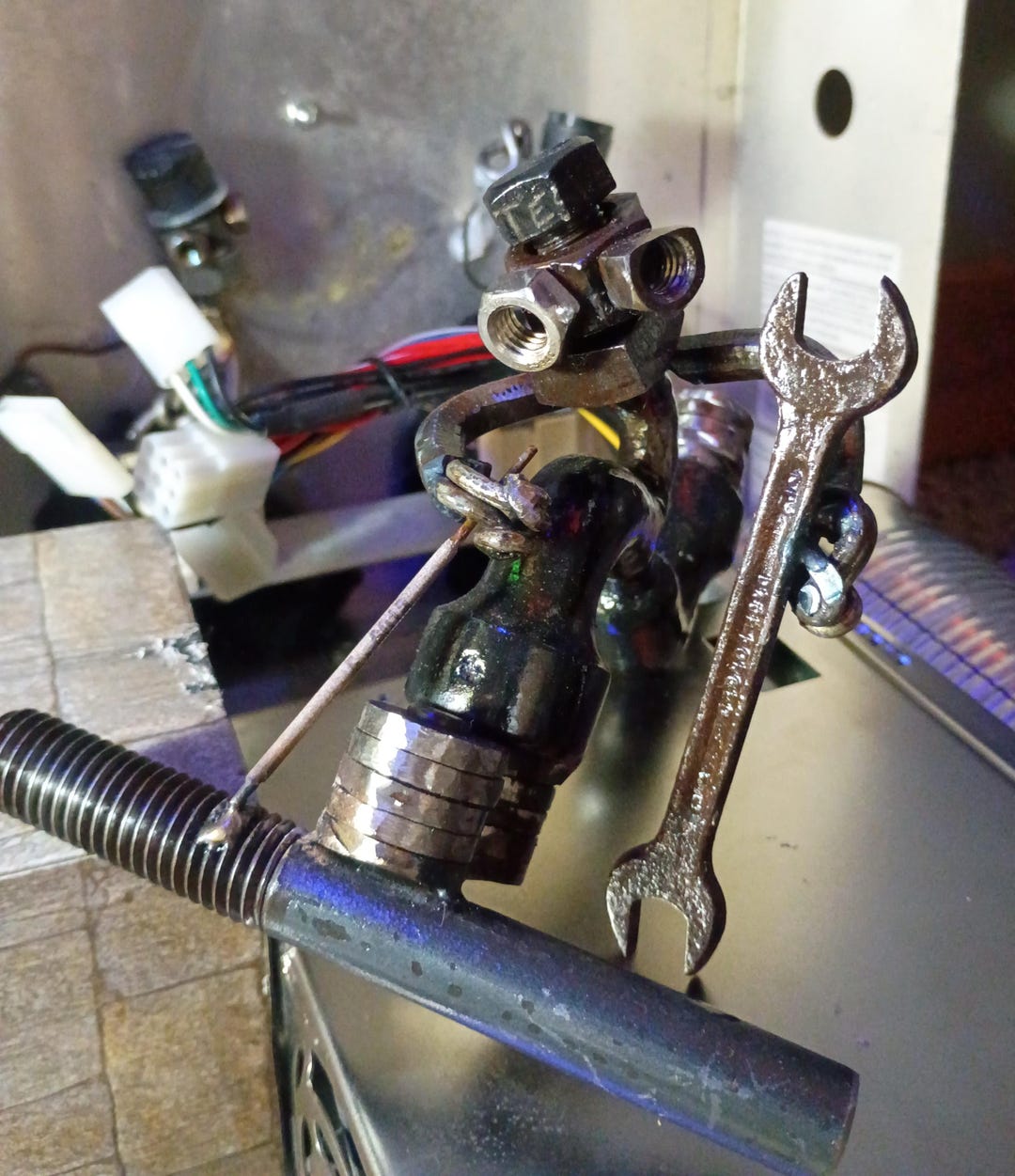 METAL MEEPS! "mr. Phixit" Industrial Worker Figurine Welded Scrap Art ...