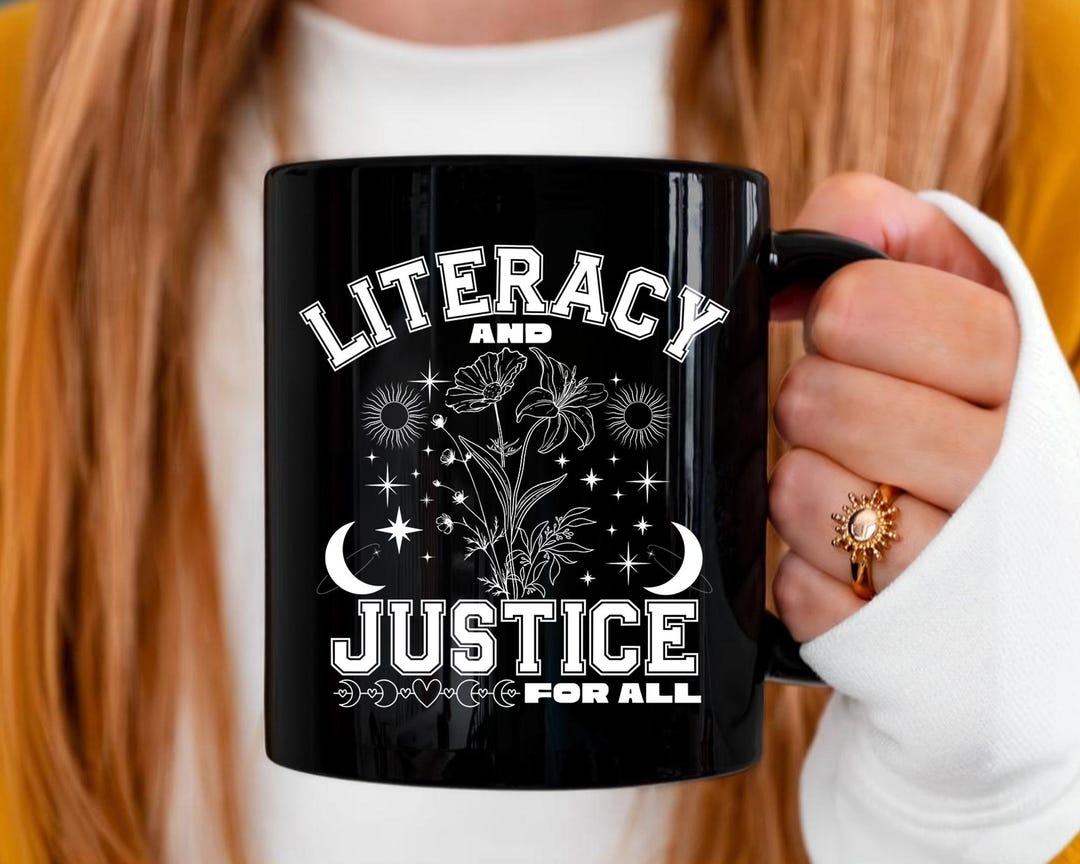 Floral Literacy Justice Mug, Moon Phase Feminist Resistance Cup ...