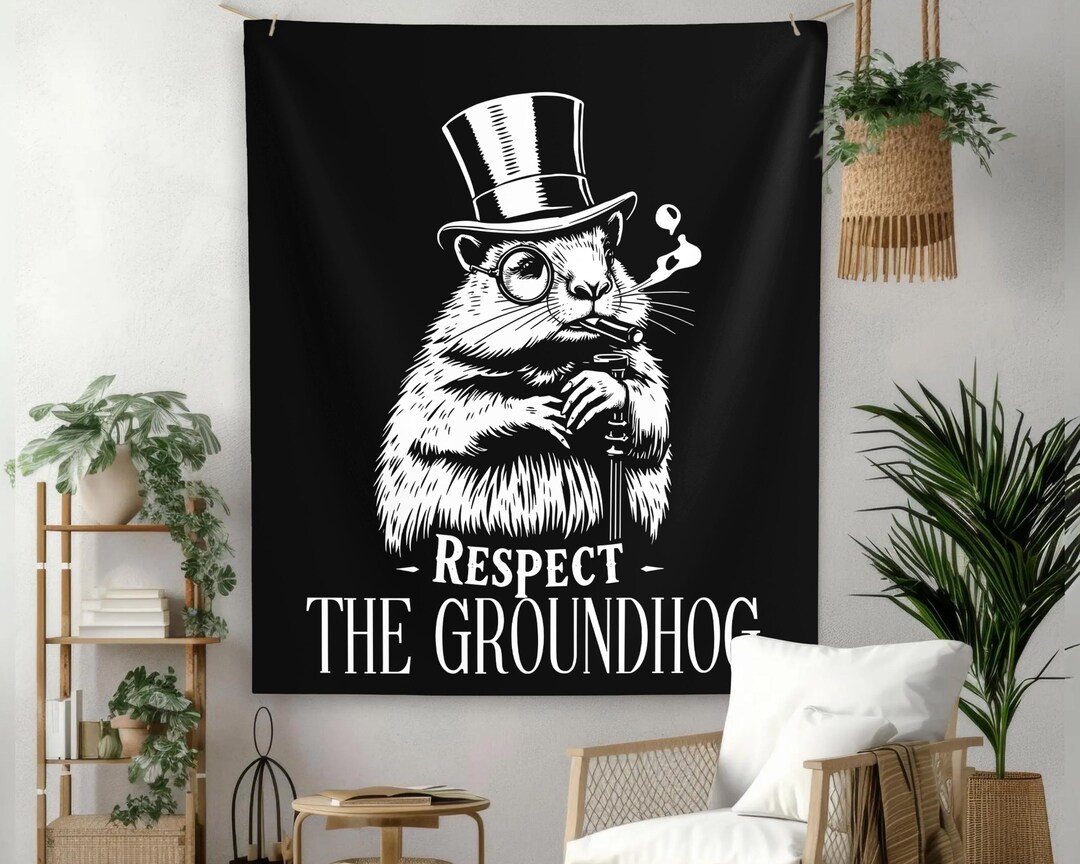 Whimsical Groundhog Wall Decor, Early Spring Season Banner, Nature ...