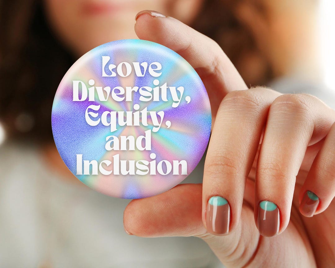 Diversity Equality Inclusion Pin, Retro DEI Protest Badge, Feminist ...