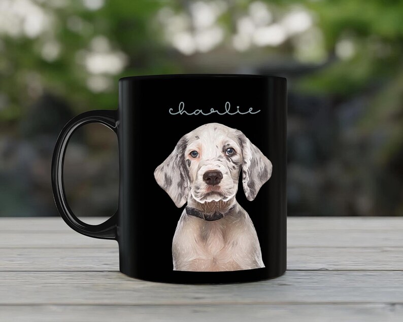 Custom Dog Photo Portrait Mug, Dogs Painting Gift, Pet Loss Gift, Dog ...