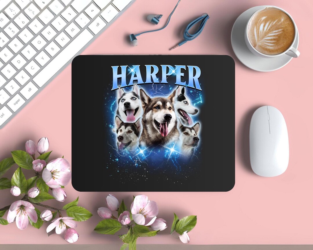 Custom Bootleg Mouse Pad Dog, Vintage Christmas Gift Photo Graphic Pad ...