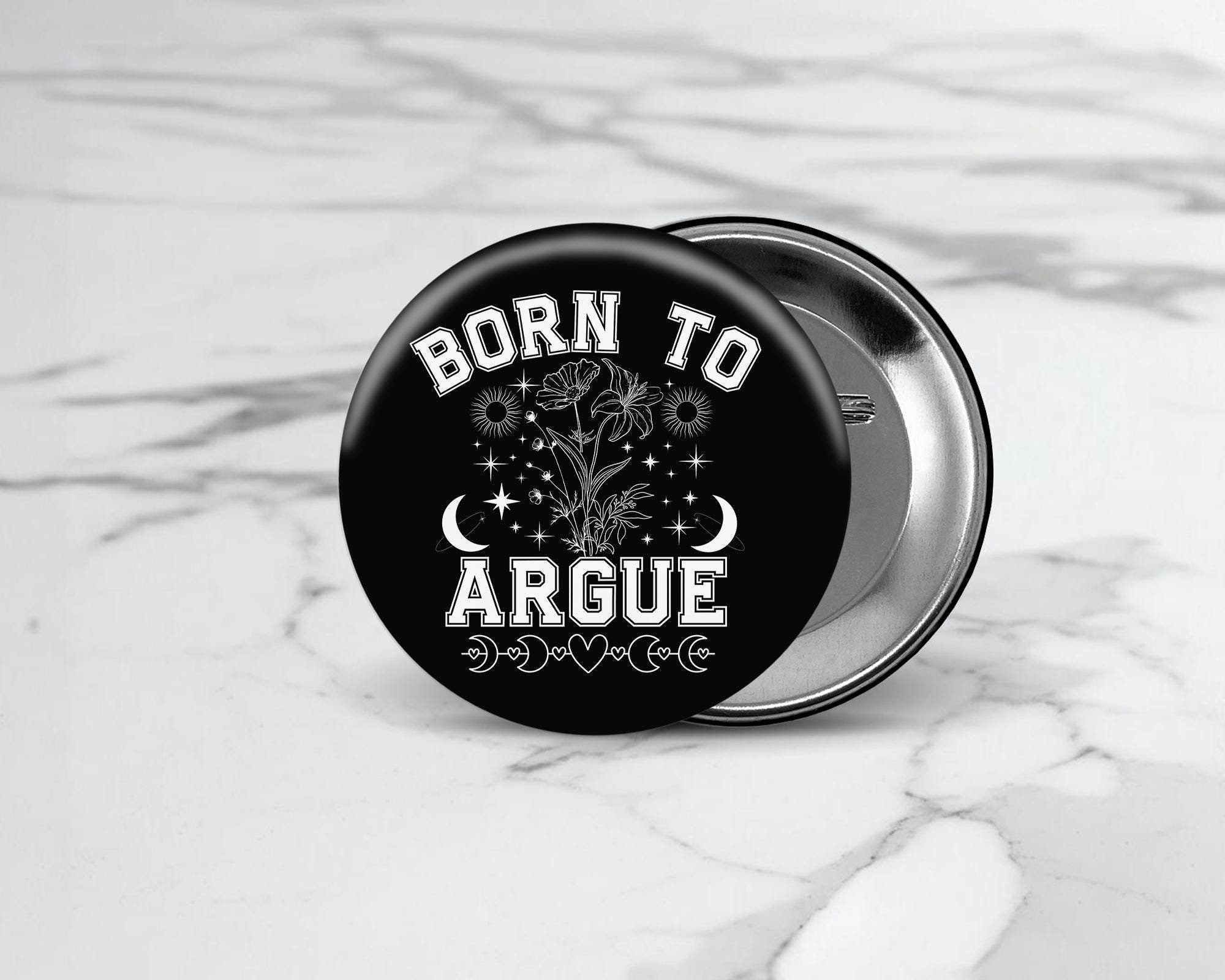 Lawyer Button Pin, Born to Argue Pin, Retro Law Student Badge, Funny ...