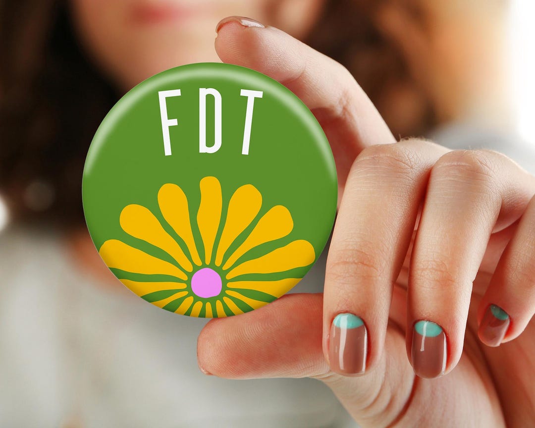 Political Satire FDT Button Pin, 80s 90s Retro Anti Trump Badge, Funny ...