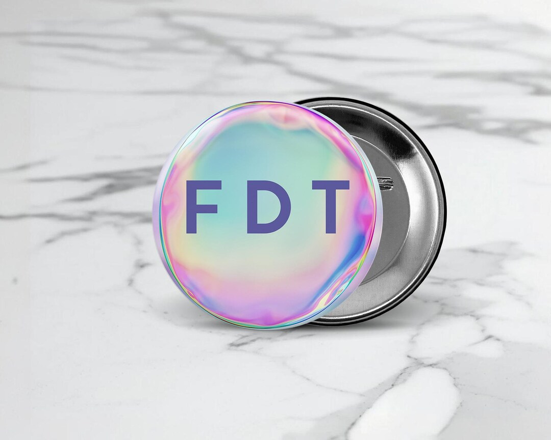 Retro Political FDT Pin, Anti Trump Activist Badge, Funny Satire Button ...