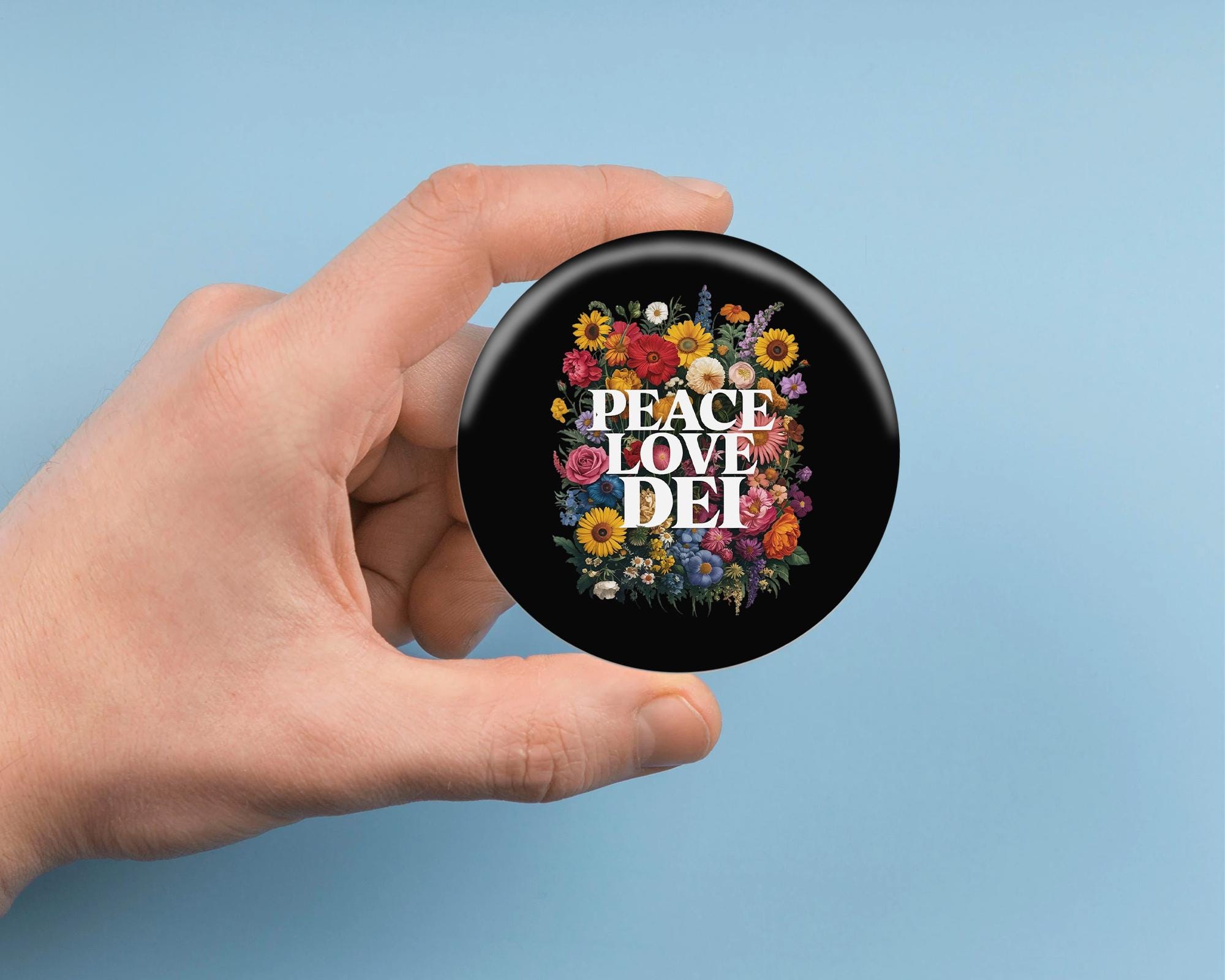 Peace Love DEI Button Pin, Diversity Equity Inclusion Pin, Feminist ...