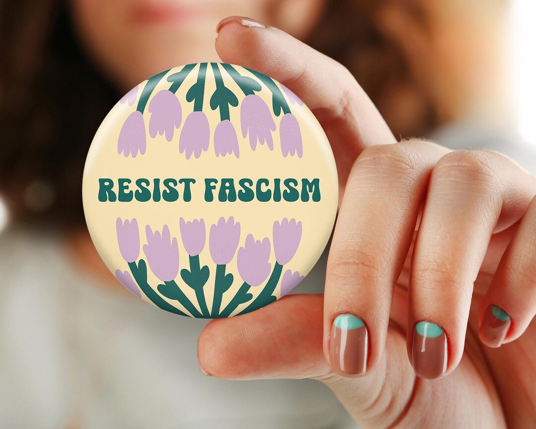 Resist Fascism Button Pin, Moon Phase Feminist Badge, Female ...