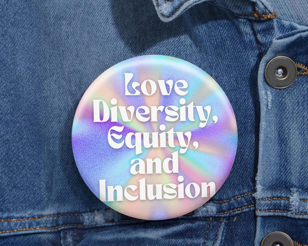 Diversity Equality Inclusion Pin, Retro DEI Protest Badge, Feminist ...