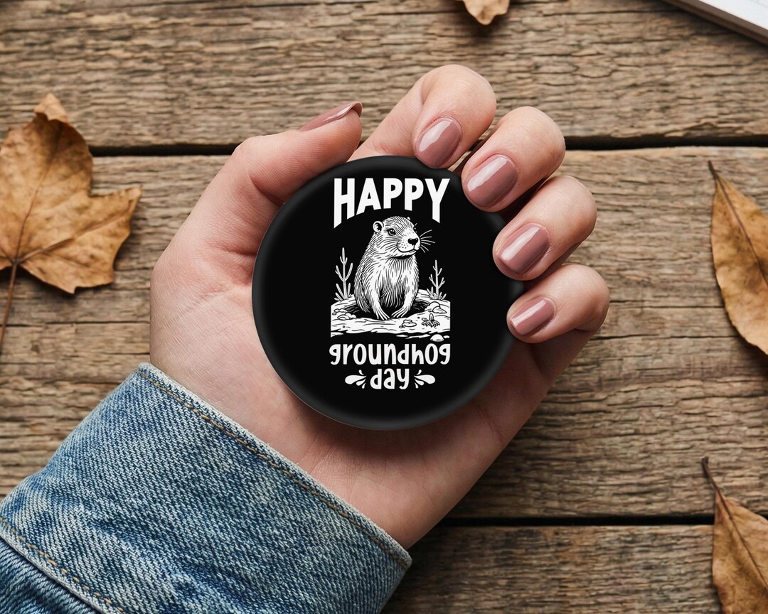 Groundhog Day Badge, Seasonal Winter Rodent Accessory, Nature Inspired ...