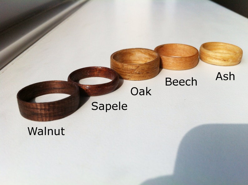 Wooden Rings - Made to Order - Ash, Beech, Oak, Sapele, Walnut Wood - Etsy