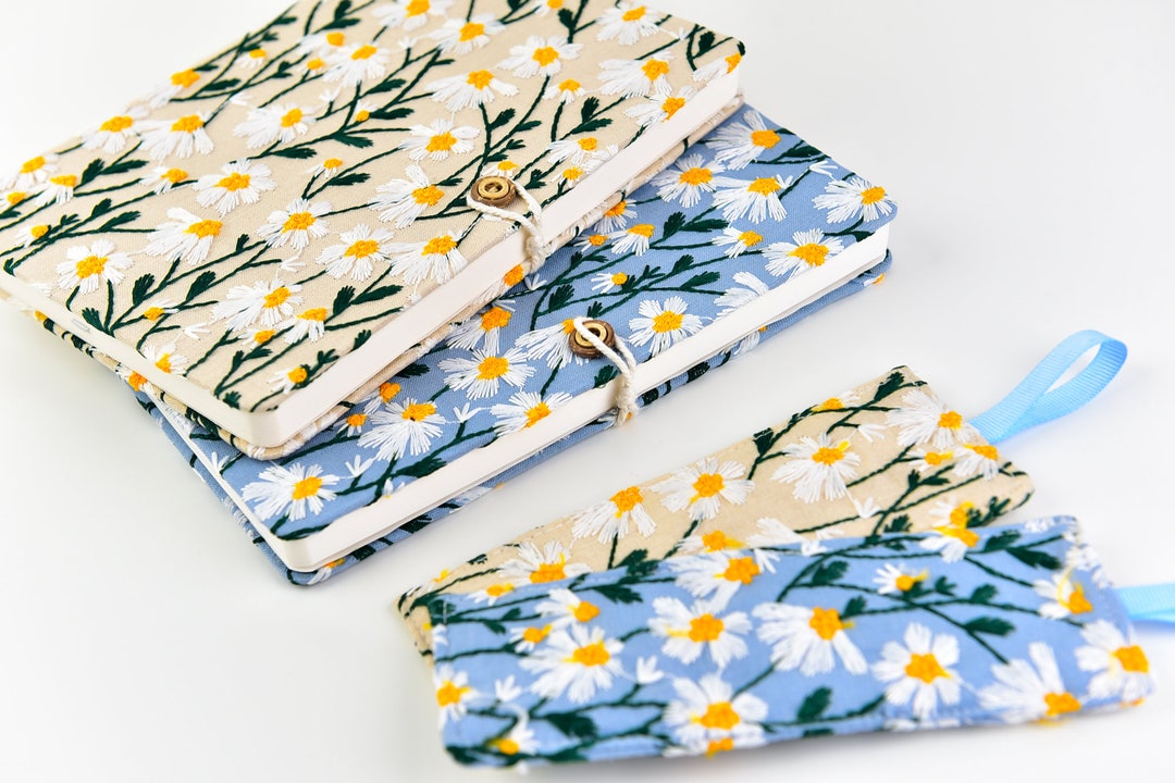 Back-to-school ,multicolor Daisy Embroidered Journal A6 A5, Handcrafted ...