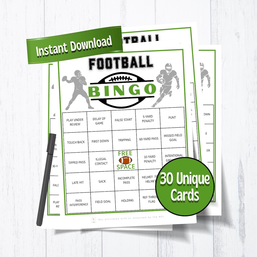 Super Big Game Bingo – 30 Printable Cards | Instant Digital Download - Etsy