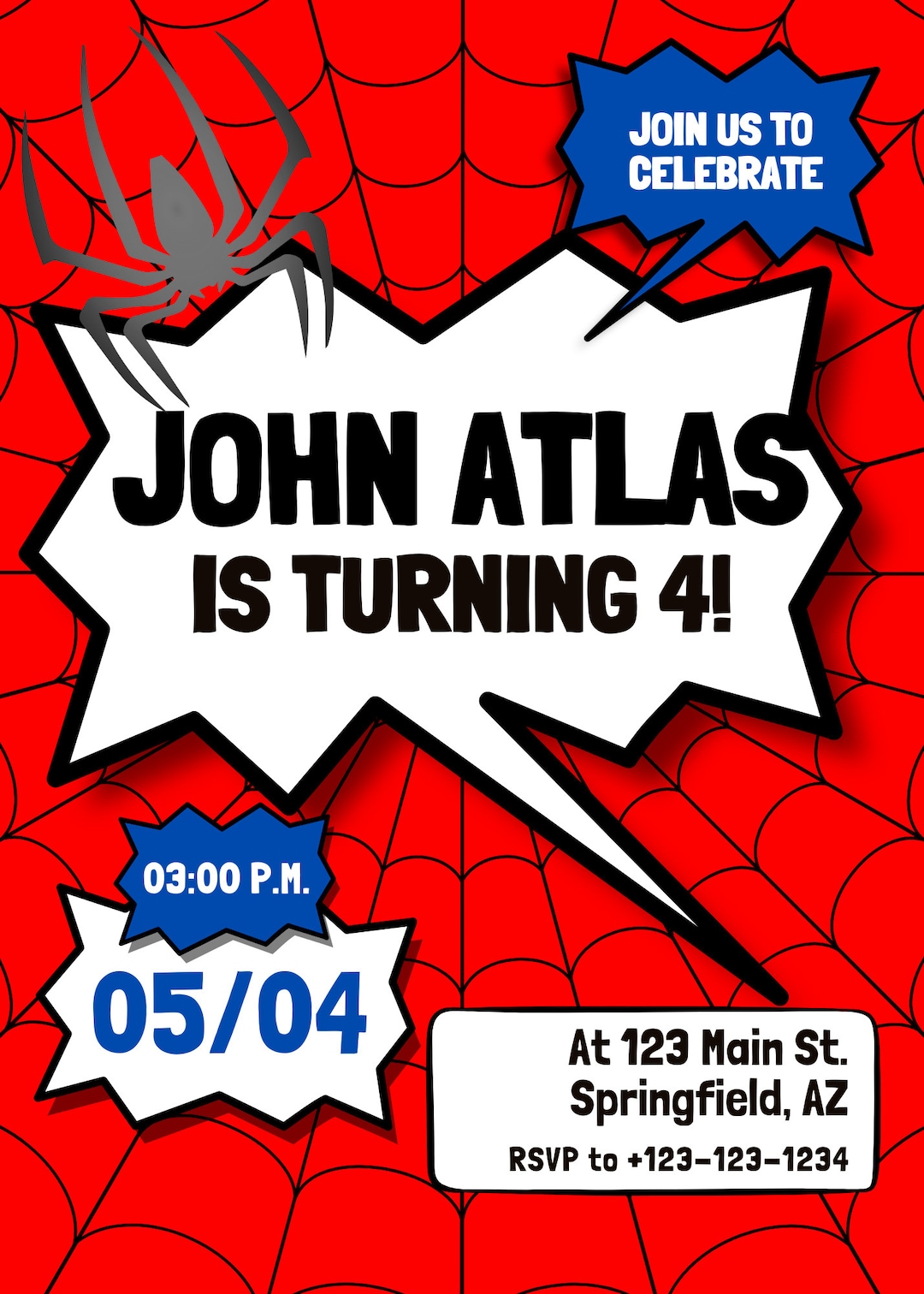 Superhero Comic Invitation - Etsy