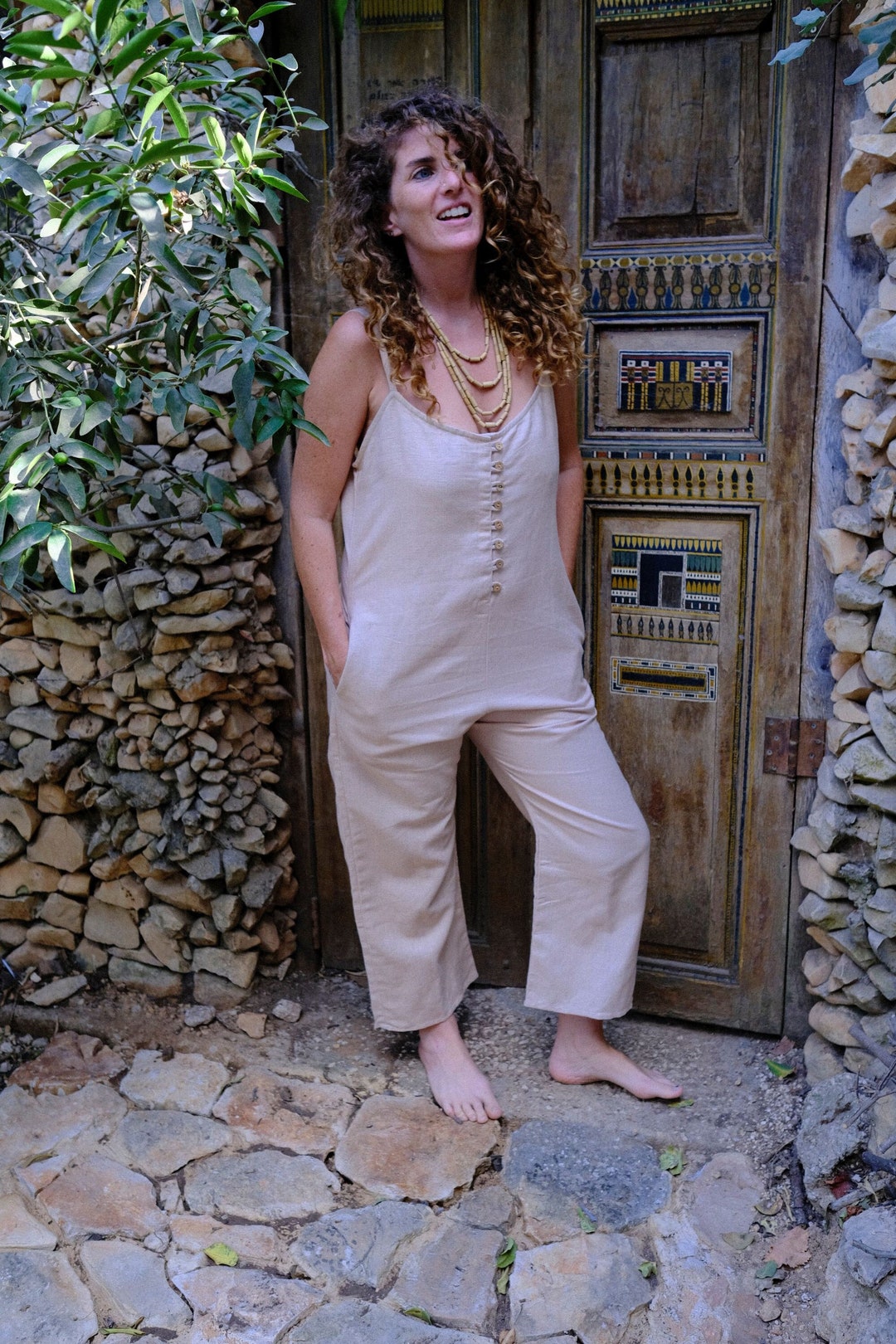 Women Overalls Hemp and Cotton /loose Romper for Women / Natural Women ...