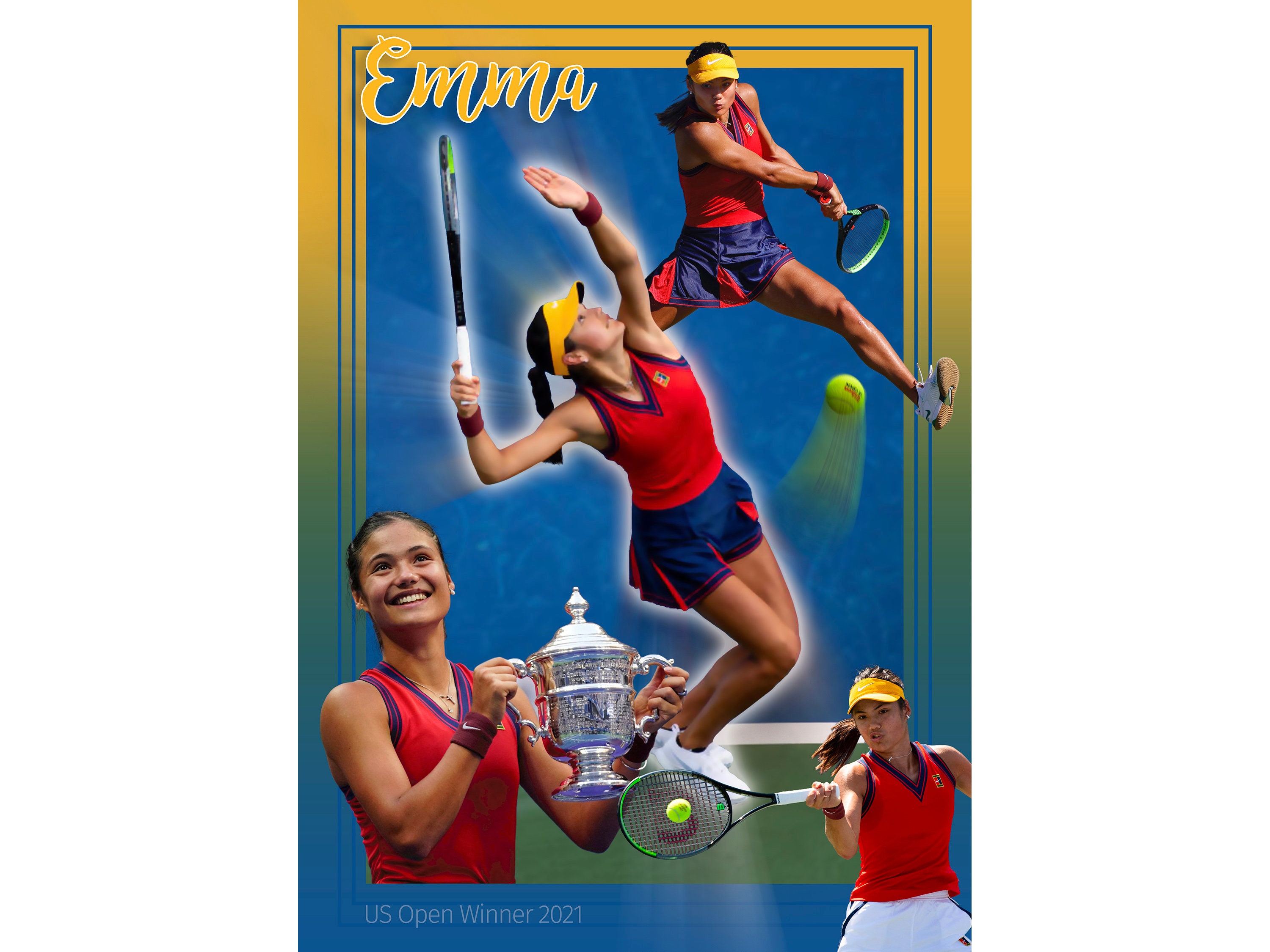 Emma Raducanu Poster. A Wall Art Print of the British Female Teenage ...