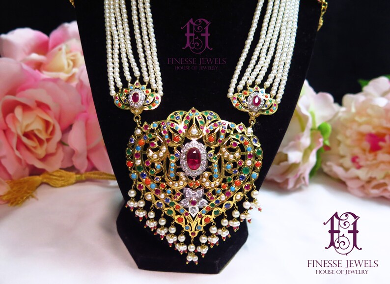 Indian Necklace Set 925 Silver Polki Jewelry Hyderabadi Rani - Etsy