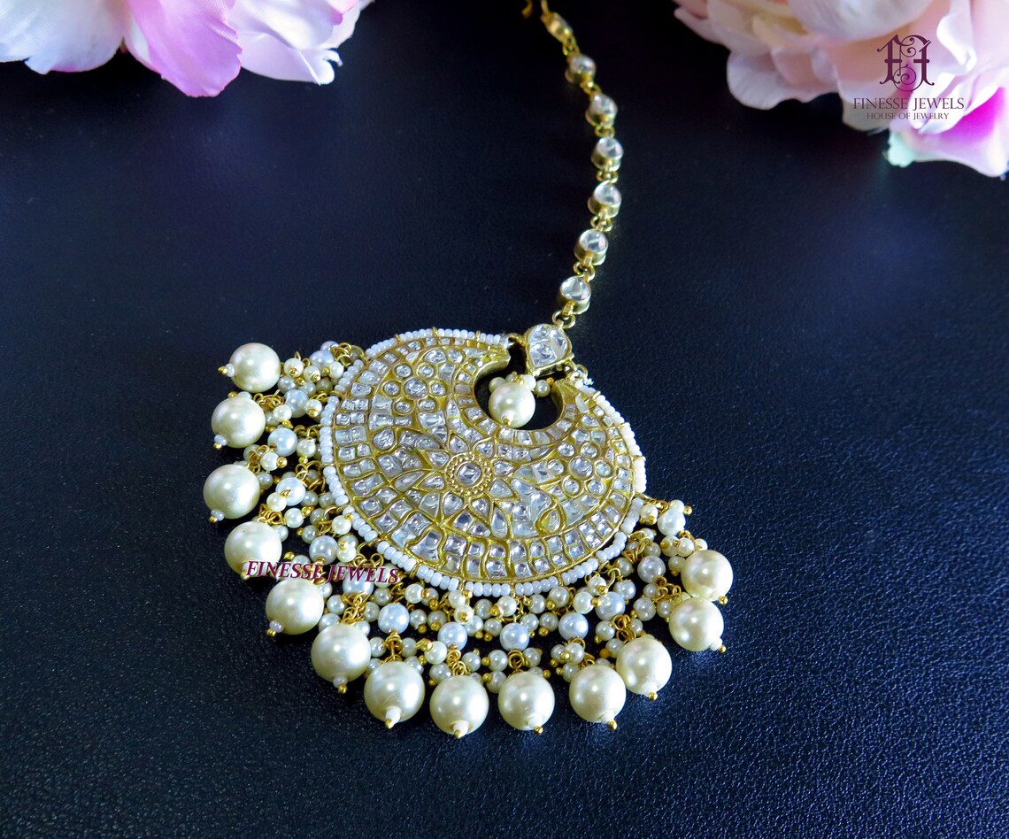 Sabyasachi Jewelry Tikka Maang TikkaGold Kundan Big | Etsy