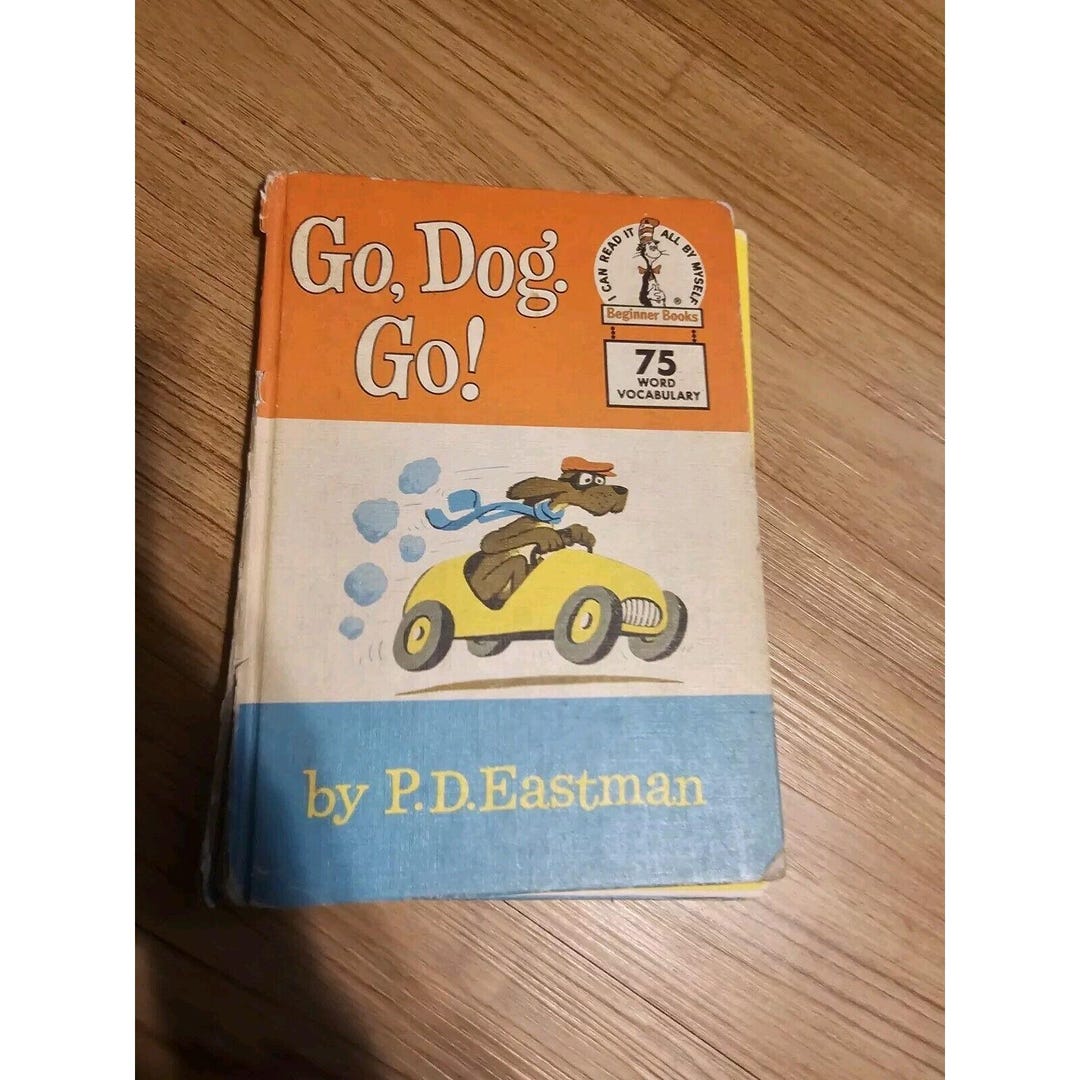 Vintage Dr Seuss Go Dog Go Book 1961 Hardcover Beginner Childrens Book ...