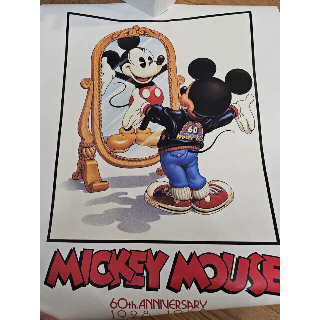 Vintage Mickey Mouse 60th Anniversary Poster 22 X 28 - Etsy