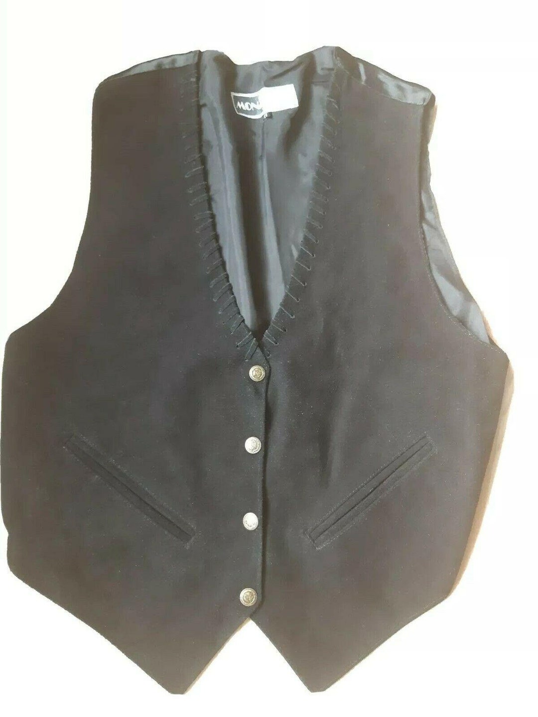 Vintage Agapo Vest Black Multicolor Paisley Design Size Large Cotton ...