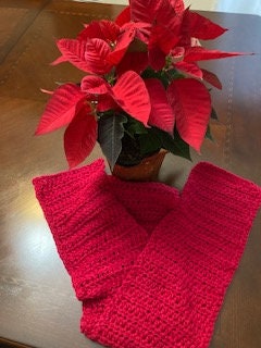 Red Crochet Scarf - Etsy