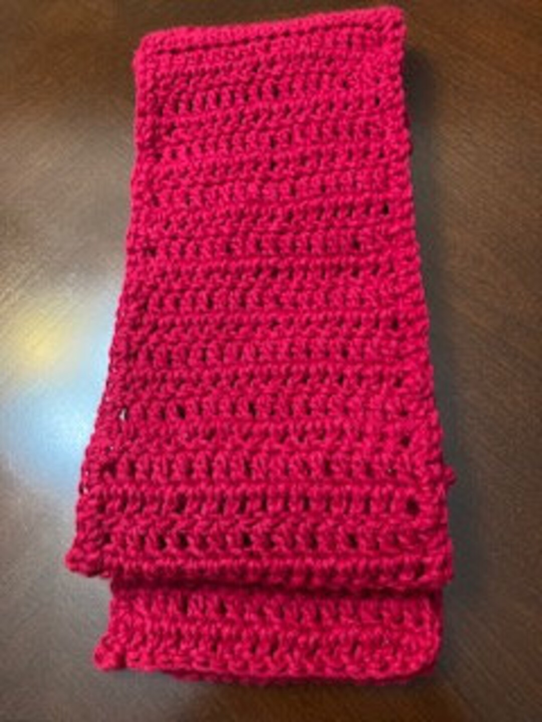 Red Crochet Scarf - Etsy