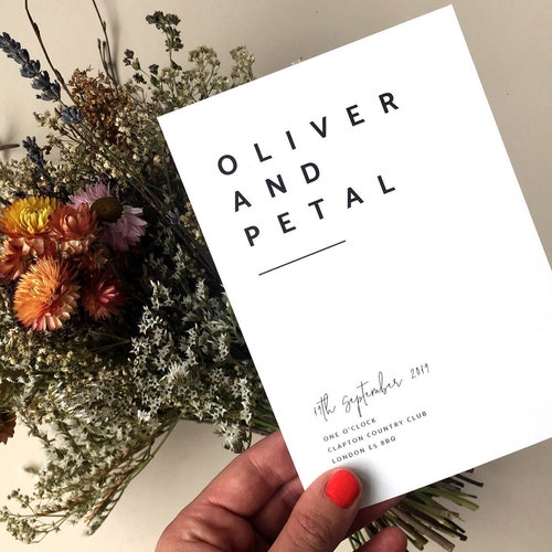 Modern Type SAMPLE Wedding Invitation Modern Chic - Etsy