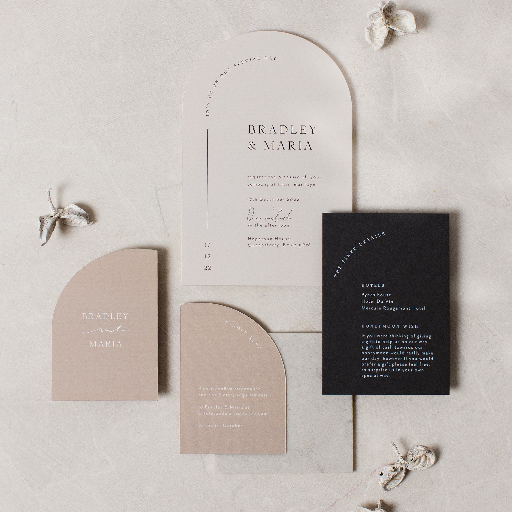 Arch Mocha SAMPLE Wedding Invitation - Modern, Stylish, Minimal, Mocha ...