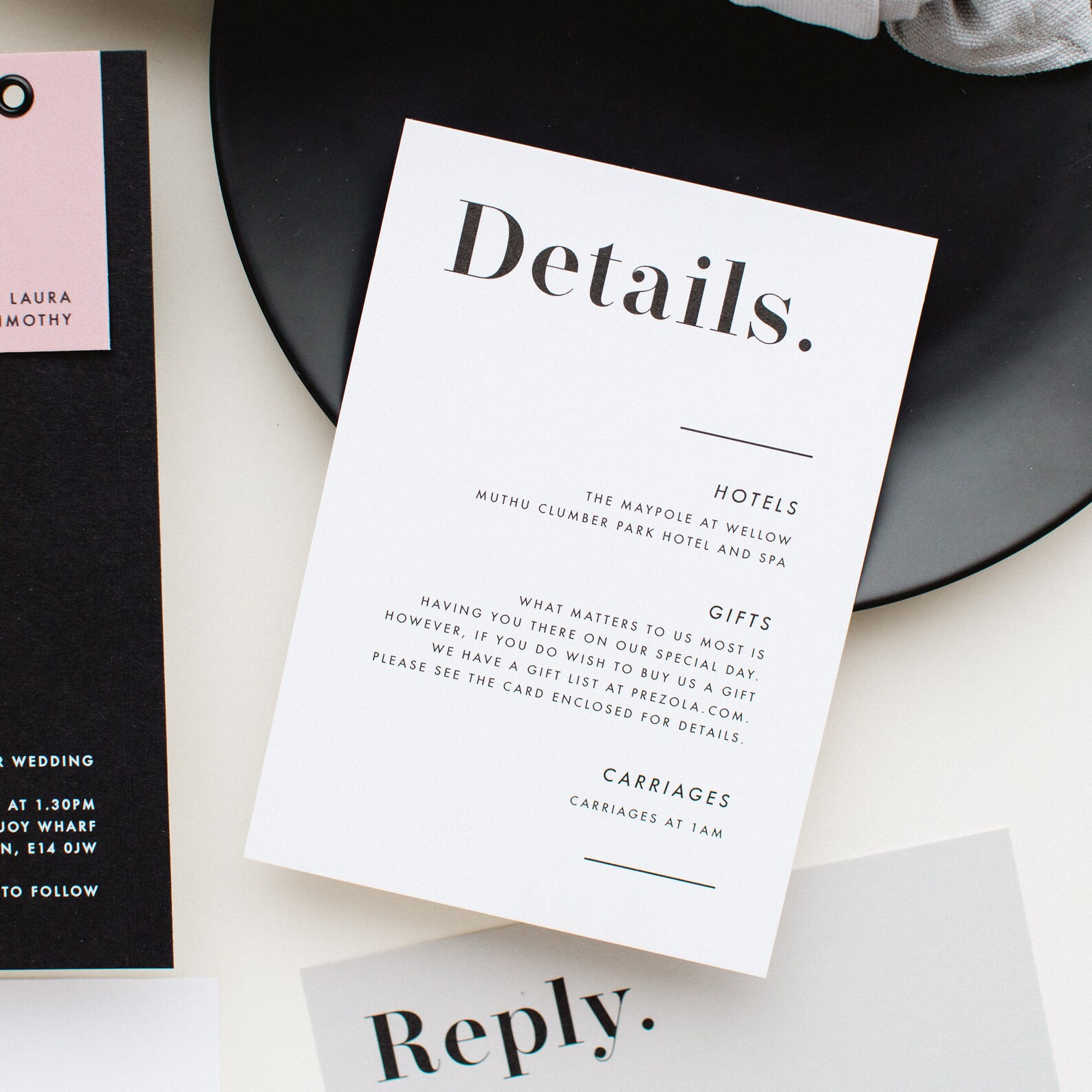 Bold Note SAMPLE Wedding Invitation Modern Chic Minimal - Etsy UK