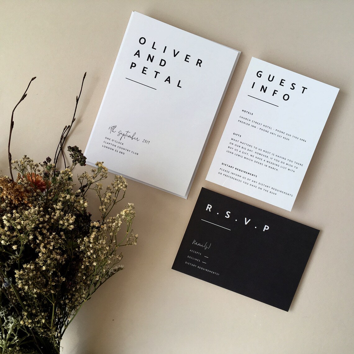 Modern Type SAMPLE Wedding Invitation - Modern, Chic, Calligraphy ...