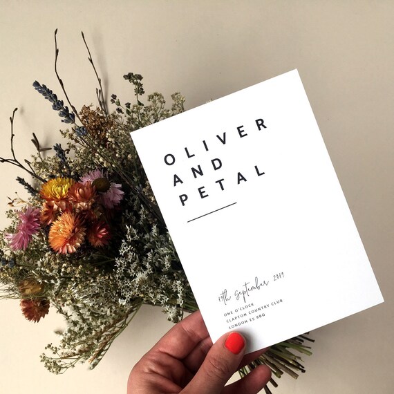 Modern Type SAMPLE Wedding Invitation Modern Chic - Etsy