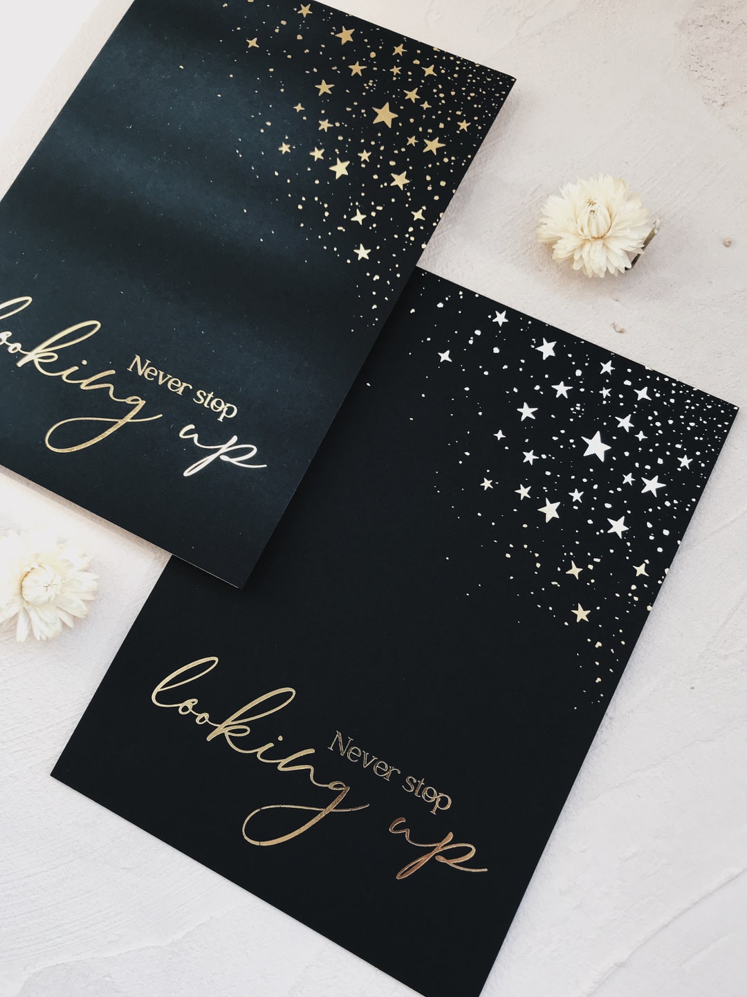 Positive Black & Gold Foil Star Quote Print. Celestial Print ...