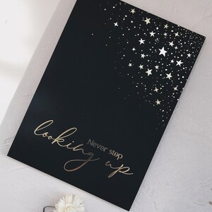 Positive Black & Gold Foil Star Quote Print. Celestial Print ...